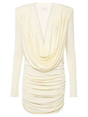 Magda Butrym Draped Jersey Minidress - White
