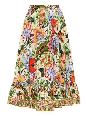 Etro High-rise Floral Midi Skirt - Multicoloured