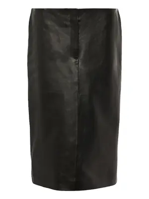 Magda Butrym Leather Midi Skirt - Black