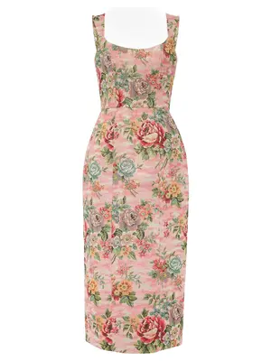 MARKARIAN Floral Bustier Midi Dress - Multicoloured
