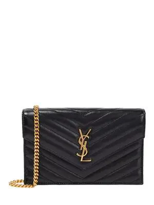 Saint Laurent Cassandre Envelope Wallet On Chain - Black