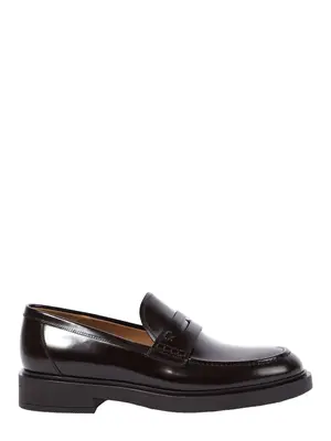GIANVITO ROSSI Harris Leather Penny Loafers - Brown