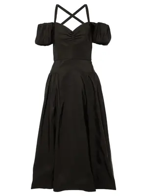 MARKARIAN Off-shoulder Midi Dress - Black