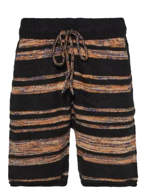 THE ELDER STATESMAN Phantom Striped Cashmere And Cotton Shorts - Multicoloured
