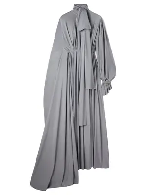 Balenciaga Asymmetric Ruched Maxi Dress - Gray