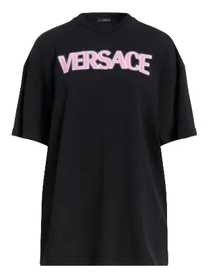 Versace T-shirt With Logo Print - Black