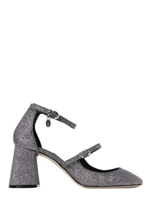 MSGM Pumps In Glitter Fabric - Silver