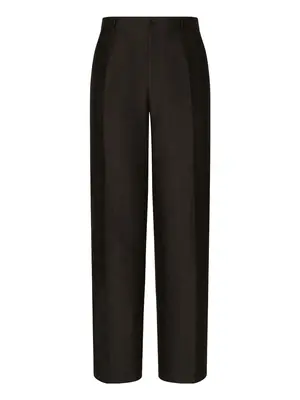 Dolce & Gabbana Straight-leg Monogram-jacquard Trousers - Black
