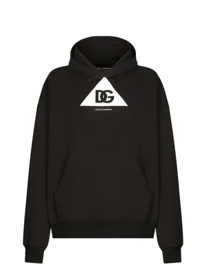 Dolce & Gabbana Logo-print Cotton Hoodie - Black