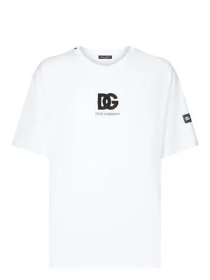 Dolce & Gabbana Logo-appliqué Cotton T-shirt - White