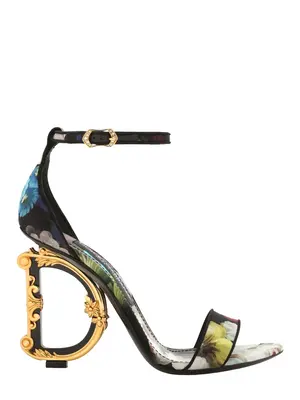 Dolce & Gabbana 105mm Dg Baroque-heel Sandals - Black