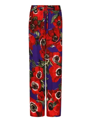 Dolce & Gabbana Floral-print Palazzo Pants - Red