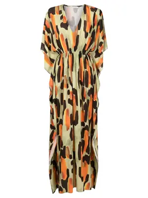 LENNY NIEMEYER Caju Ruched Cotton Kaftan - Multicolour