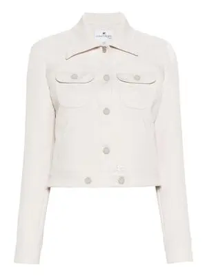 COURREGES Cropped Denim Jacket - Neutrals
