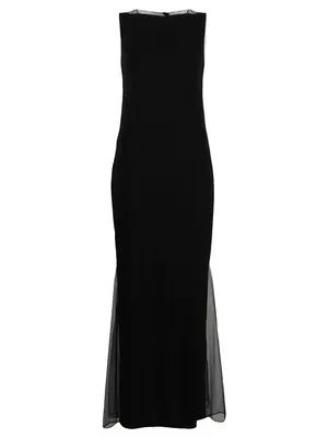 Helmut Lang Sheer-paneled Flared Dress - Black