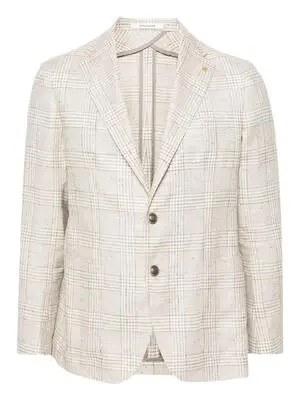 Tagliatore Check-pattern Single-breasted Blazer - Neutrals