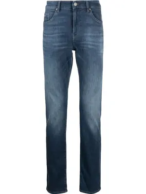 BOSS Mid-rise Straight-leg Jeans - Blue