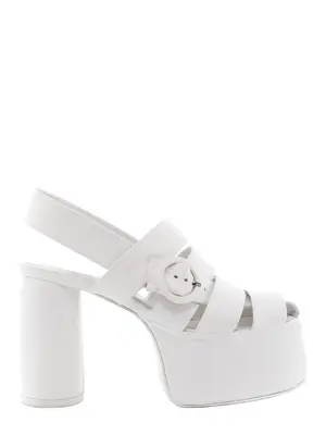 GLORIA COELHO Asymmetric Platform Sandals - White