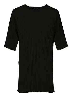 GLORIA COELHO Gloria Coelho Side-Slits Ribbed T-Shirt