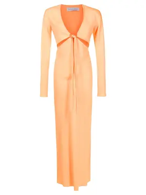 GLORIA COELHO Satin Maxi Dress - Orange