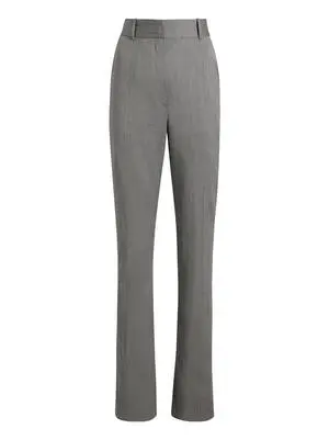 Another Tomorrow Herringbone Straight-leg Trousers - Black