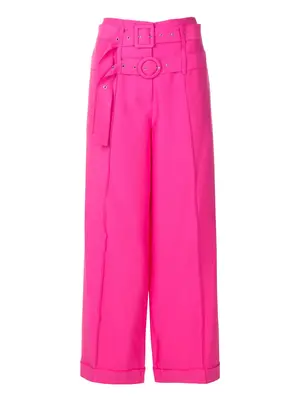 GLORIA COELHO Double-belted Gabardine Trousers - Pink