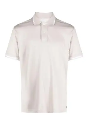 Eleventy Short-sleeved Cotton Polo Shirt - Neutrals