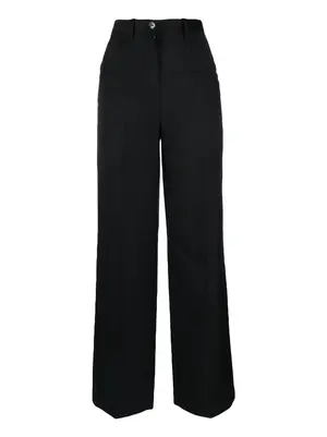 Sonia Rykiel Paris Straight Wool Trousers - Black