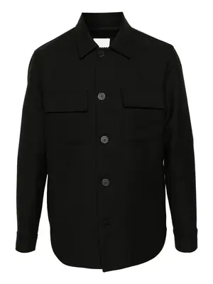 Sandro Button-up Overshirt - Black