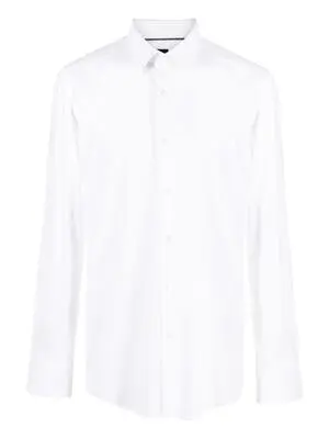 BOSS Pointed-collar Long-sleeve Shirt - White