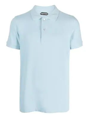 TOM FORD Cotton Piqué Polo Shirt - Blue