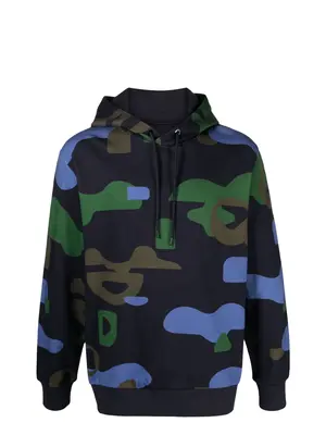 BOSS Graphic-print Cotton Hoodie - Blue