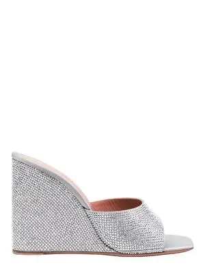 Amina Muaddi 100mm Lupita Sandals - Silver