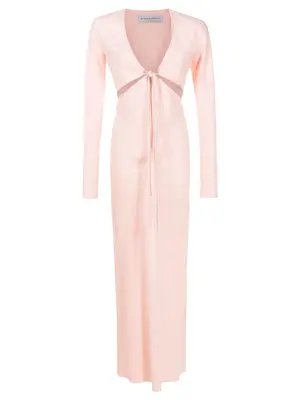 GLORIA COELHO V-neck Maxi Dress - Pink