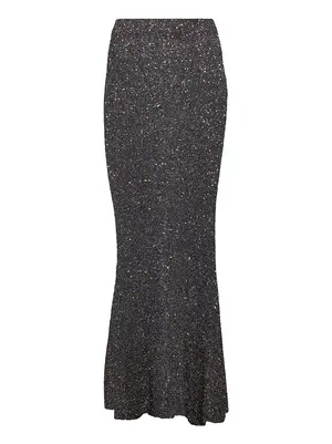Balenciaga Sequined Maxi Skirt - Black