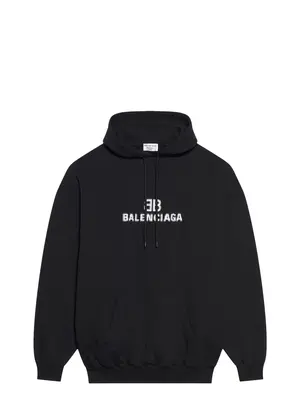 Balenciaga Bb Pixel Medium Fit Hoodie - Black