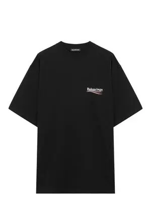 Balenciaga Logo Print T-shirt - Black
