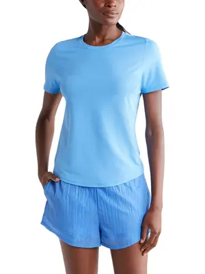 Zella Motivate Perforated Crewneck T-Shirt Blue Lapis