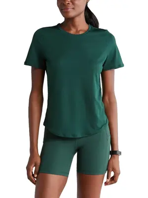 Zella Motivate Perforated Crewneck T-Shirt Green Park