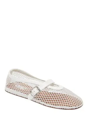 Alaïa Alaïa Fishnet Ballerina Flat Blanc Optique