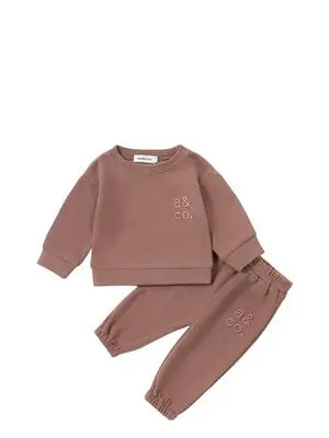 ASHMI & CO. Ashmi & Co. Sweatshirt And Sweatpants Set Coffee