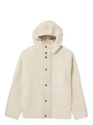 Loro Piana Shell-trimmed Cashmere And Silk-blend Fleece Jacket - Neutrals