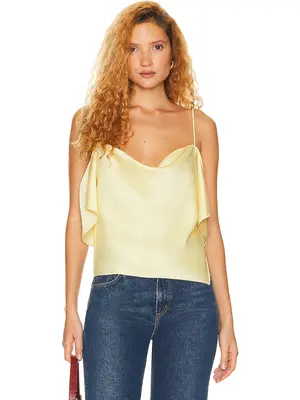 HELSA Luna Cowl Top - Pale Yellow