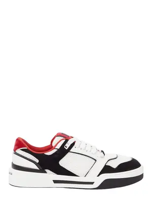 Dolce & Gabbana Roma Leather-trimmed Sneakers - White