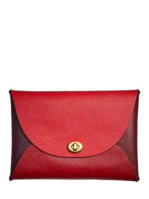 COACH® Coach Remade Colorblock Extra Large Pouch Red Multi