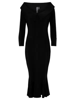 Norma Kamali Off-the-shoulder Jersey Midi Dress - Black