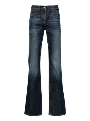 Palm Angels Logo-embroidered Straight-leg Jeans - Blue