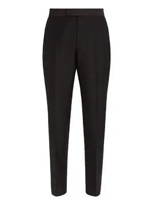 Zegna Wool-mohair Tailored Trousers - Black