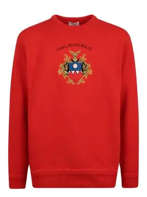 Bally Emblem-intarsia Wool Jumper - Red