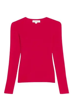 Michael Kors Michael Kors Collection Hutton Ribbed Cashmere Pullover Raspberry
